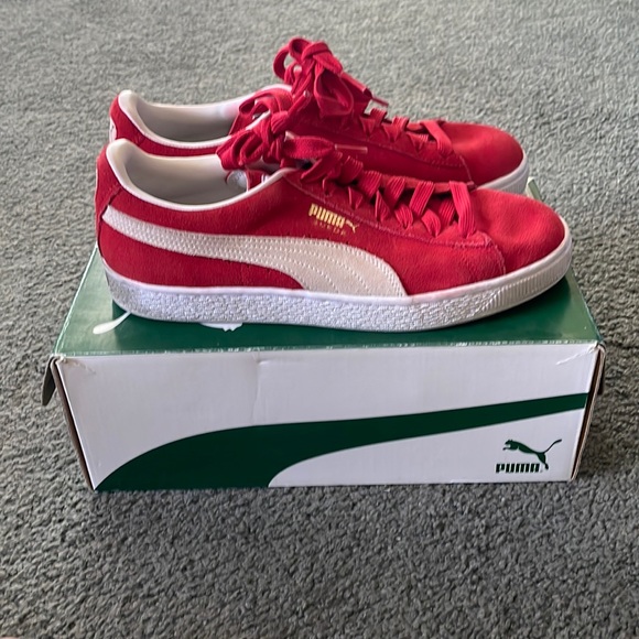 Puma | Shoes | Classic Suede Red Pumas Unisex | Poshmark